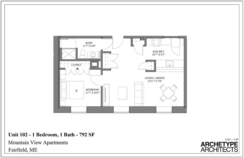 Floor and unit plans – Mountain View Apartments in Fairfield, Maine